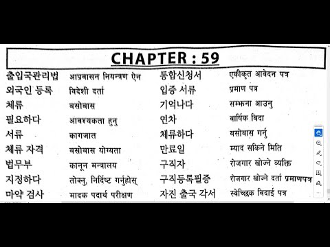 UNIT 59 NEW EPS BOOK KOREAN TO NEPALI MEANINGS