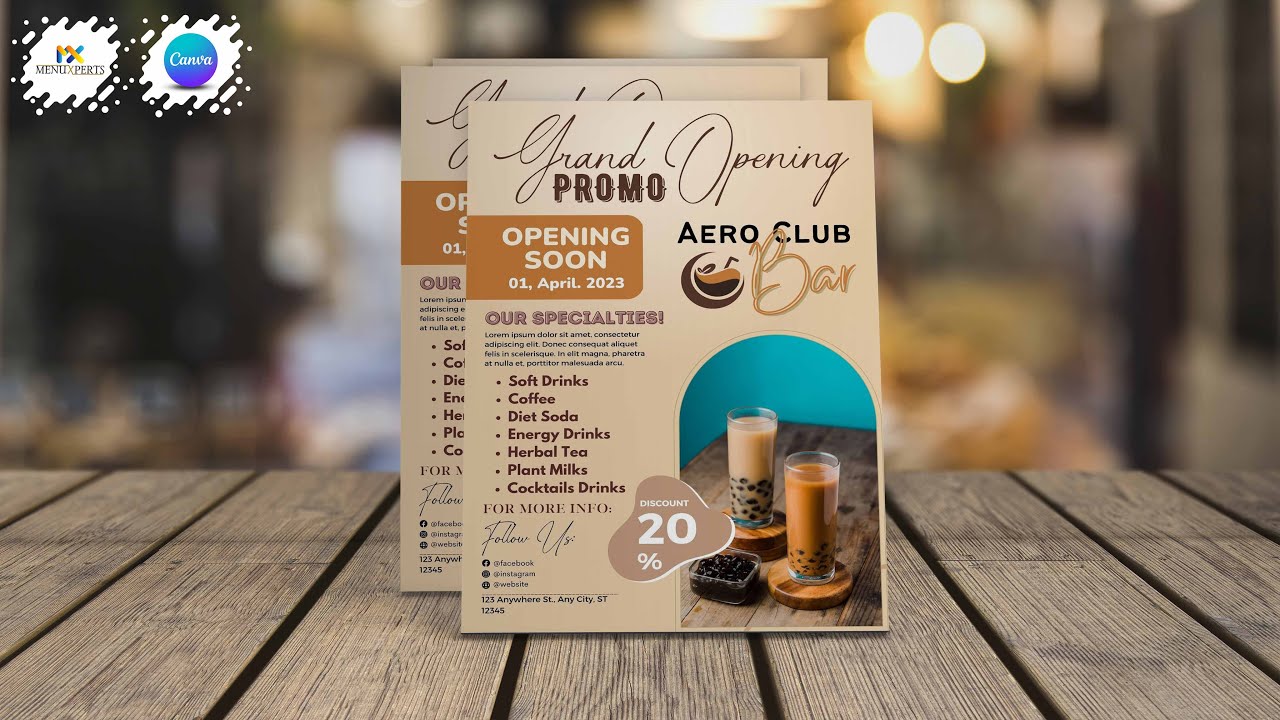 Editable Grand Opening Flyers Canva Template