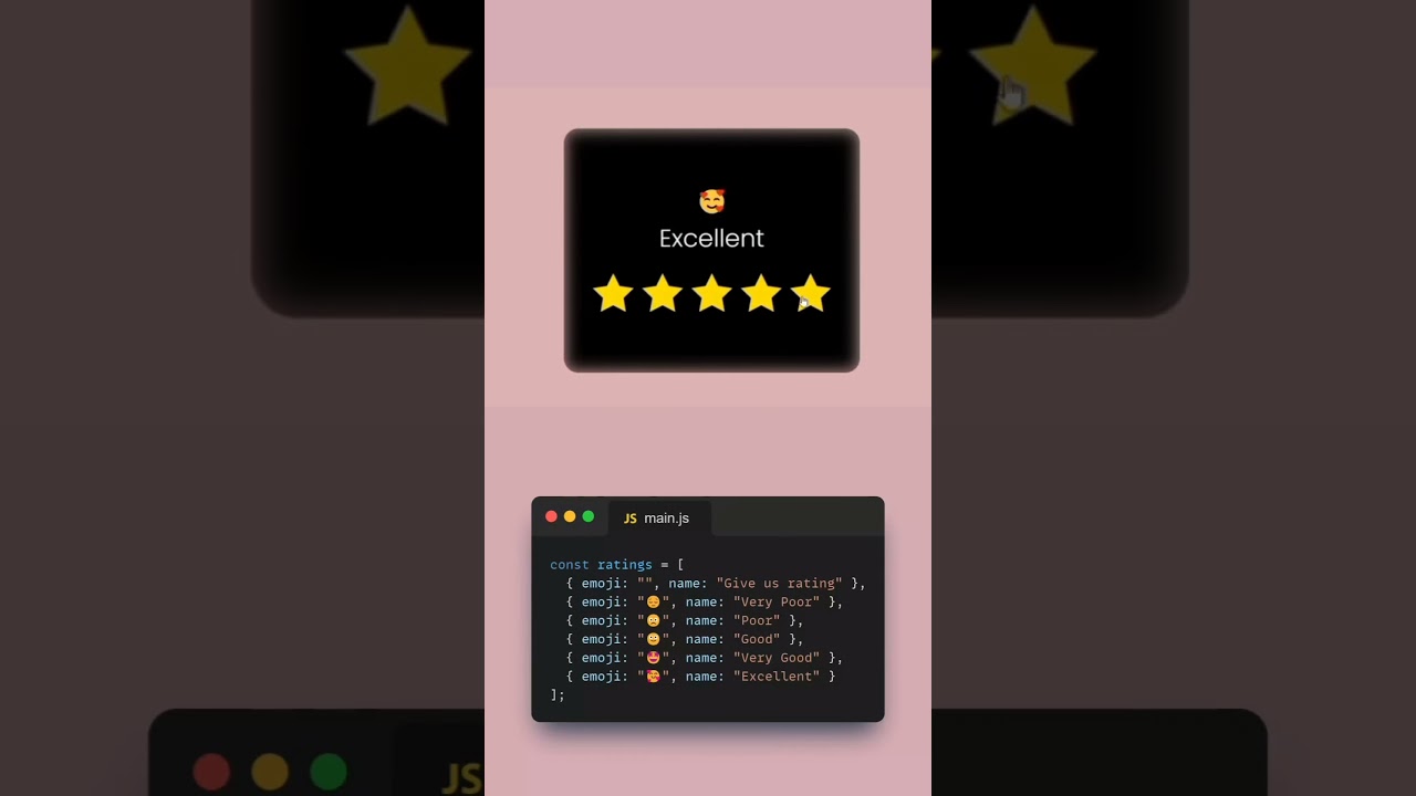 Five star rating animation using HTML CSS and JS 💫🤯🤯🤯 #webdevelopment #javascript