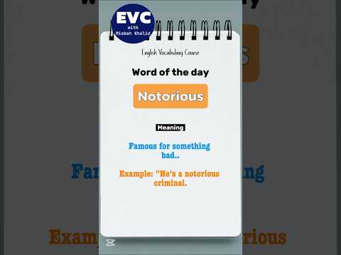 Notorious Meaning in English| English Vocabulary Course #english #vocabulary
