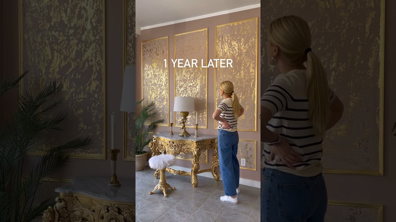 It’s been a year now since I created this wall! #kachafurniture  #wallart #goldleafing