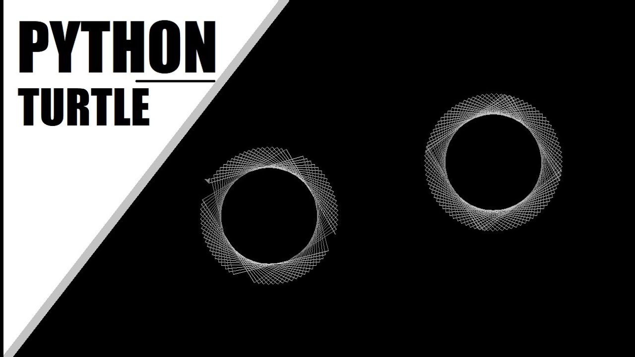 Python Turtle - Draw Circle Design Using Square Shape in Python Turtle Graphics By #BKTutorial