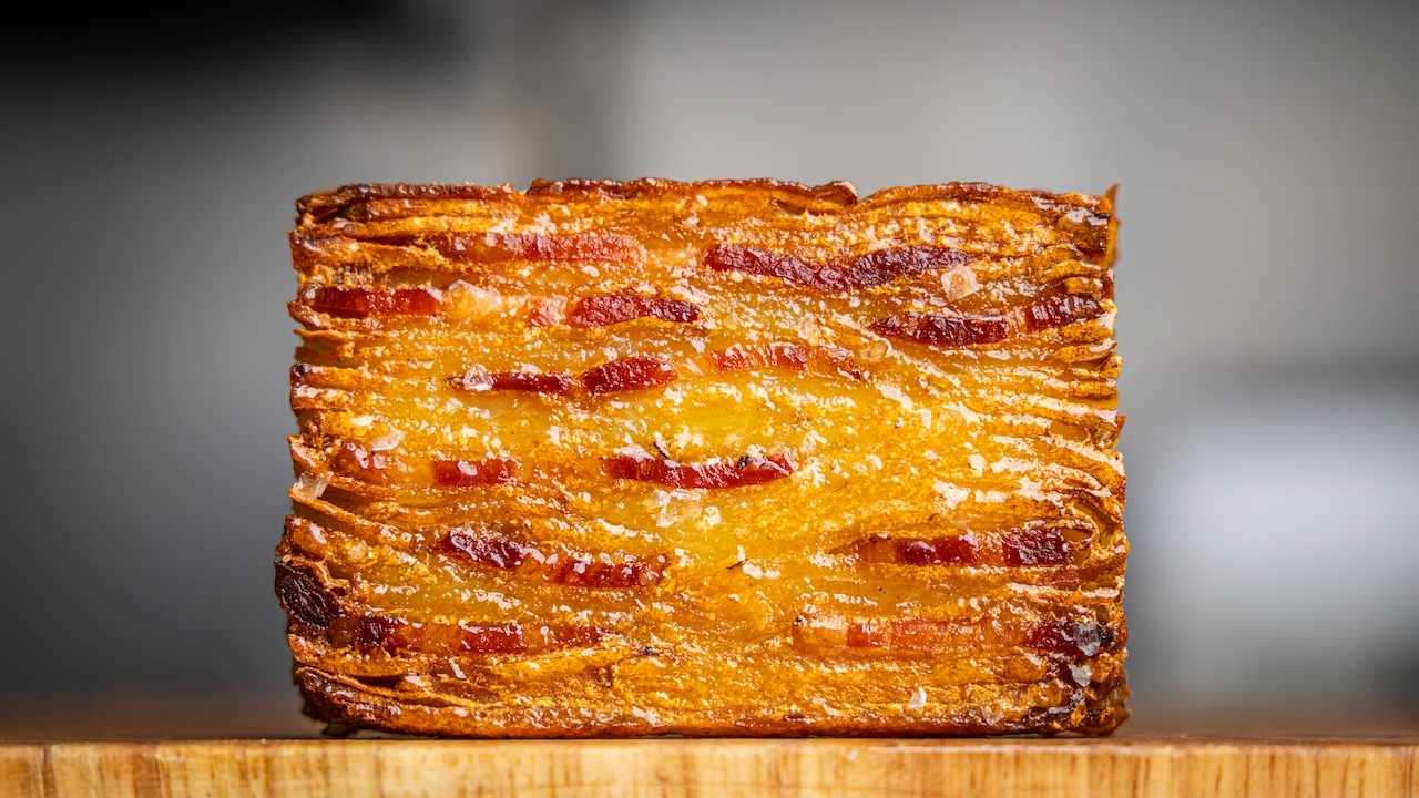 Thousand Layer Potatoes But With Bacon