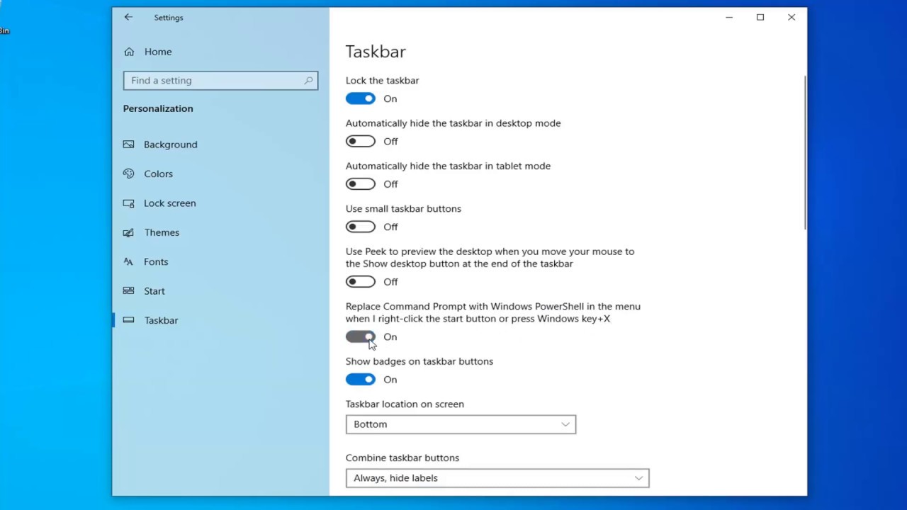 How to Replace the Command Prompt with PowerShell in Start Menu In Windows 10 [Tutorial]