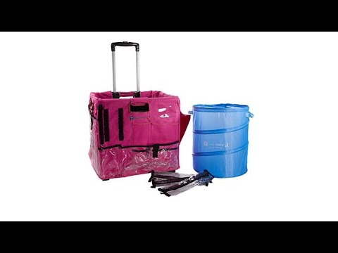 TotallyTiffany Rolling Craft Crate with Buddy Bags and S...