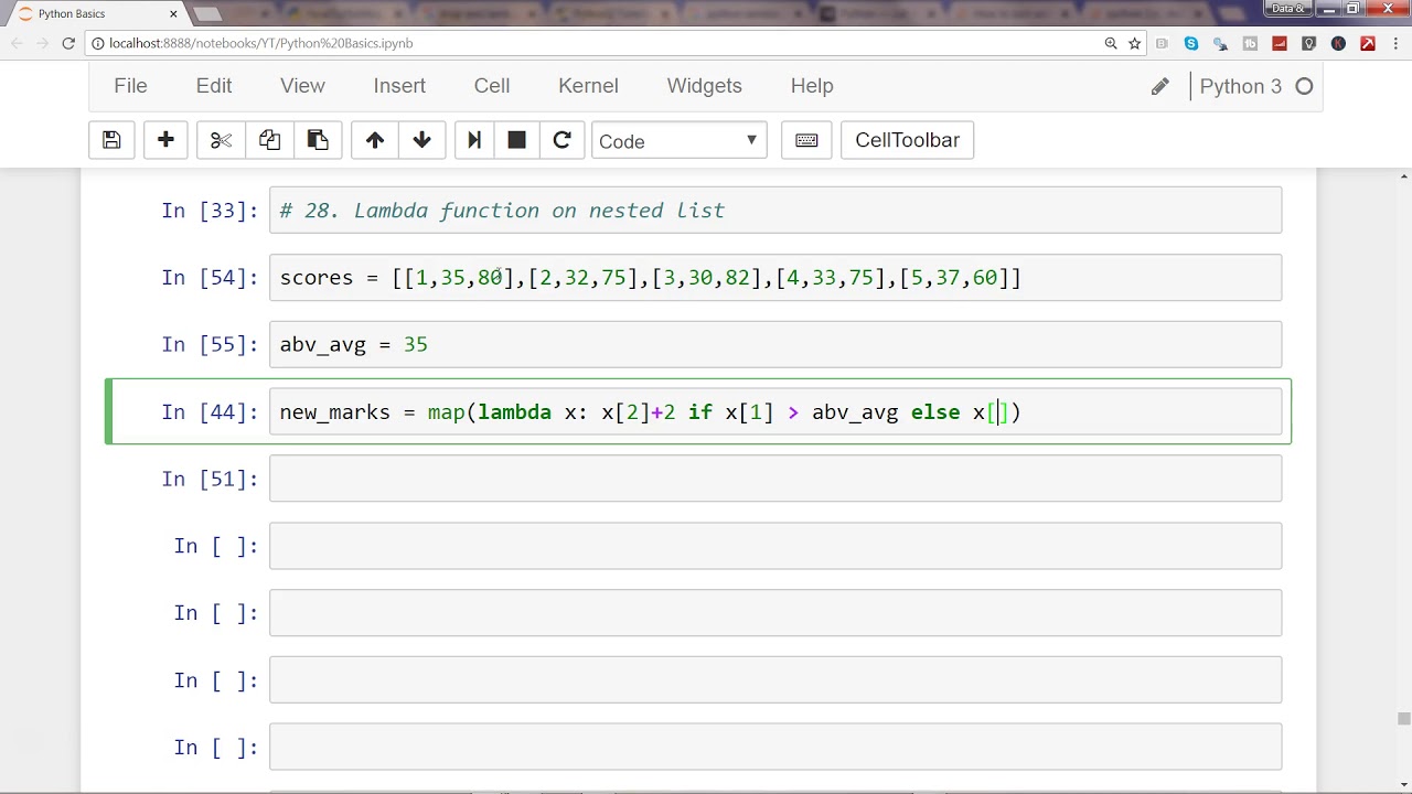 Python 3 Programming Tutorial | #8 Accessing Nested list within lambda function and map function