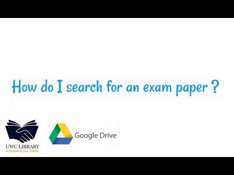 Past Exam Paper Repository - How to find a paper