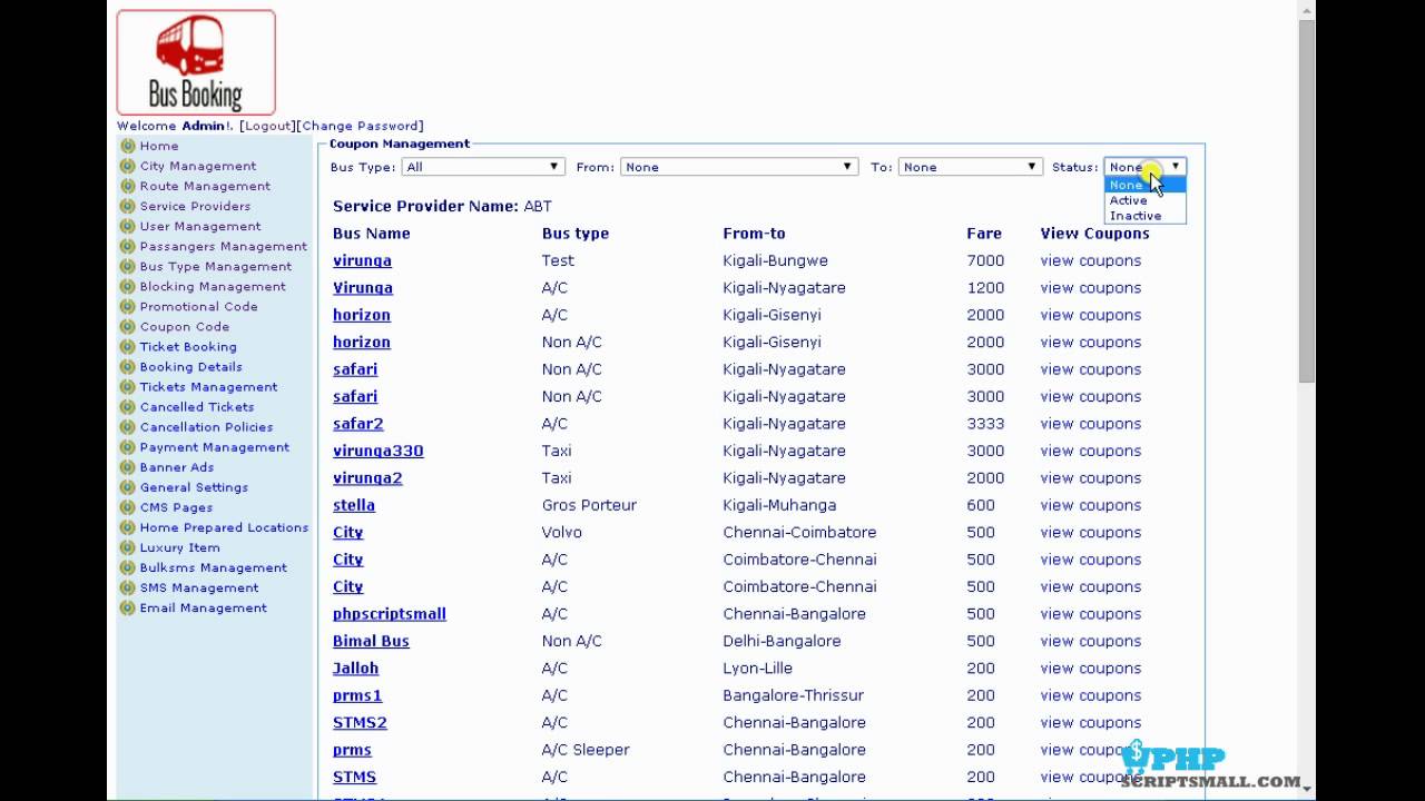Bus Booking Script Demo