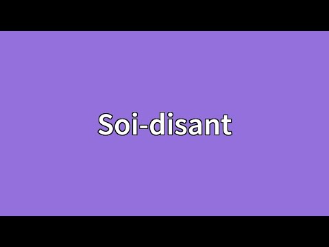 Soi-disant Meaning