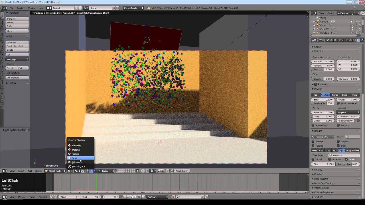 Blender 2.72 Tutorial - Multi-Coloured Bouncing Balls