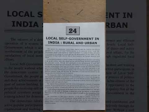 What is local self-government system in India?/ugc net /jrf/2023