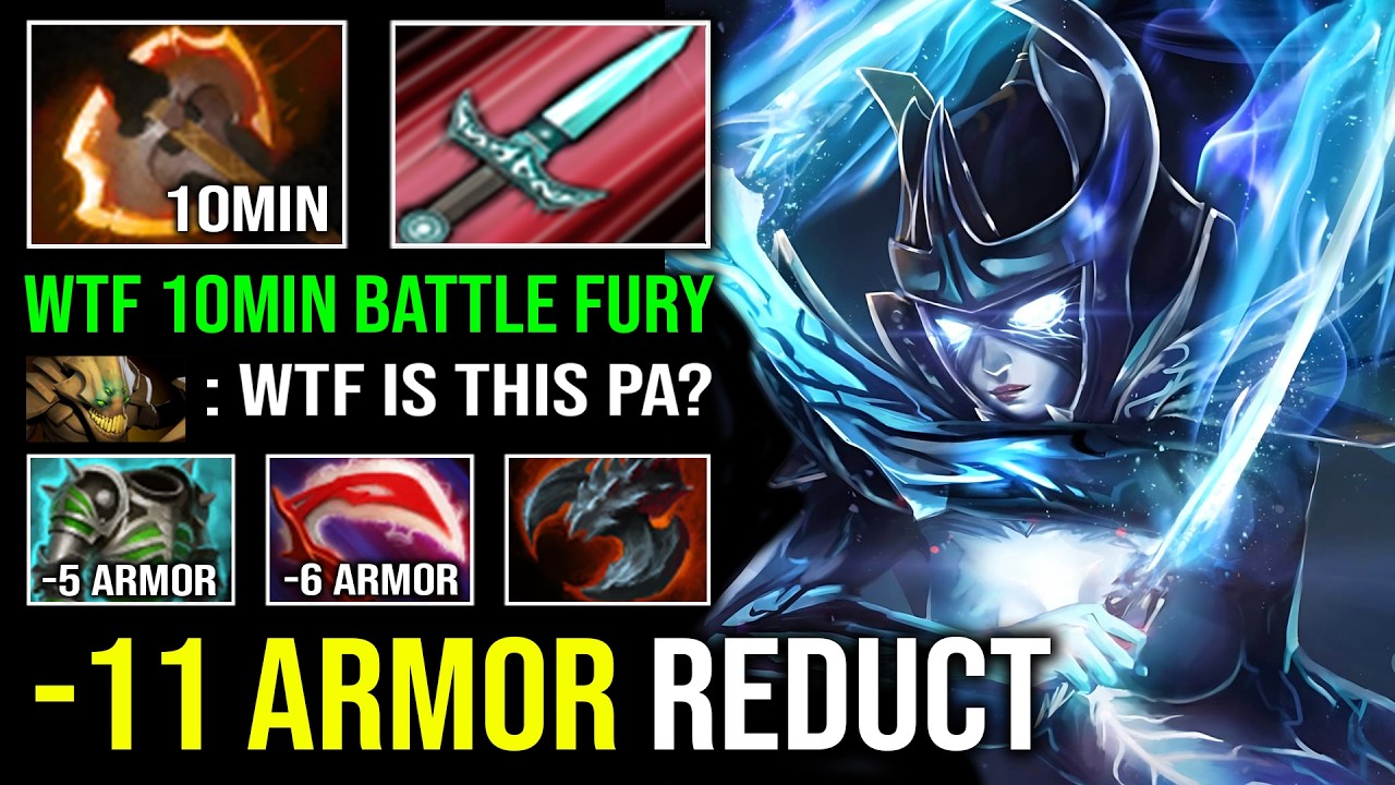 WTF -11 ARMOR REDUCT 10Min Battlefury Unlimited Crit Rate 1 Jump = 1 Delete Phantom Assassin Dota 2