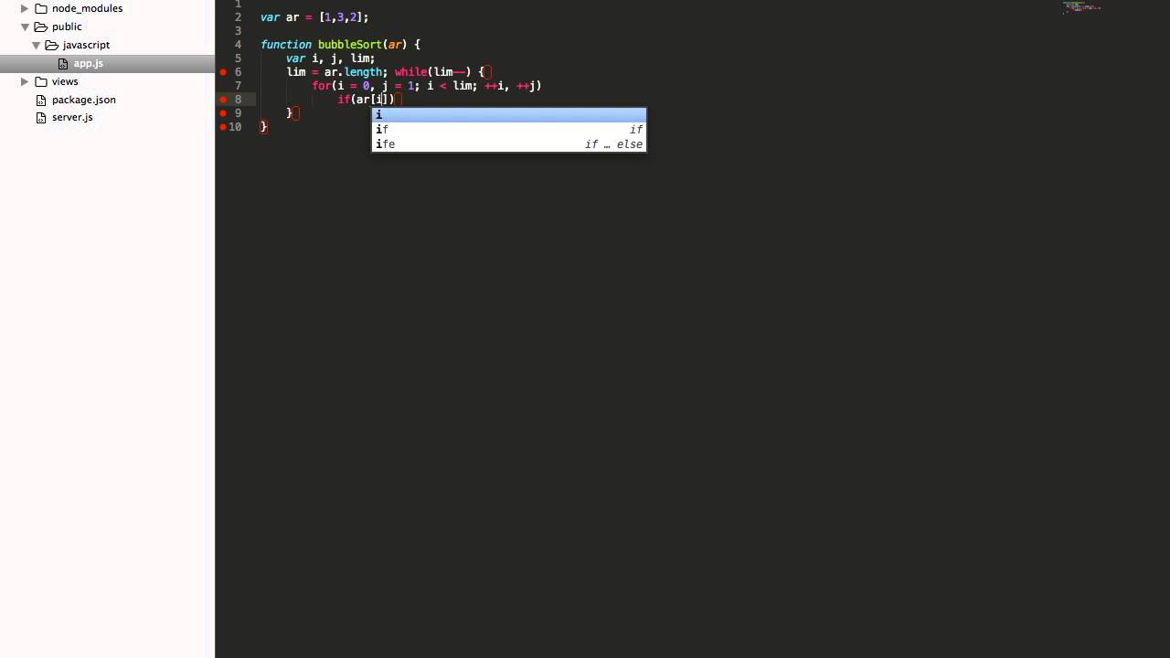 Fundamentals of Javascript - Bubble Sort Algorithm