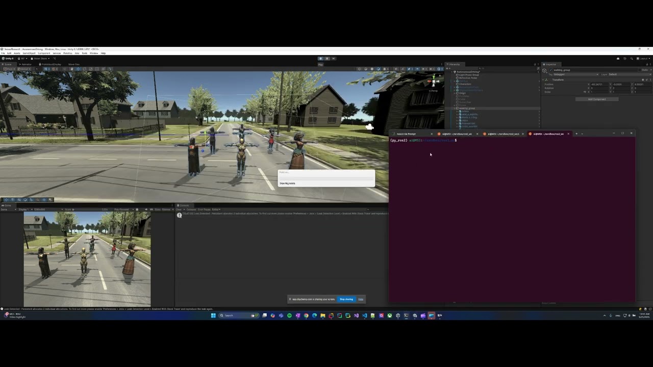 Unity ROS2 Perception (AI) Demo