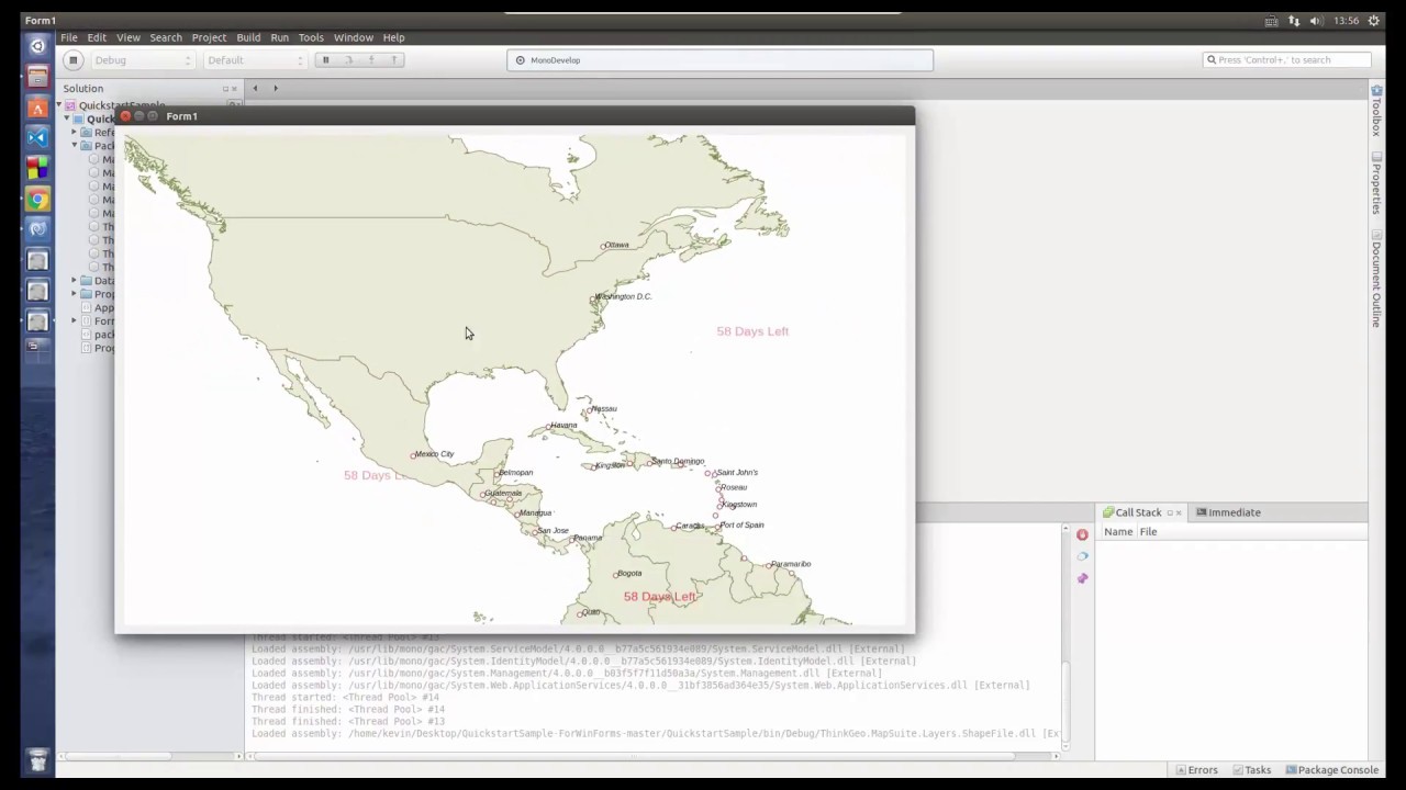 Map Suite Desktop for WinForms Run Github Sample on Linux