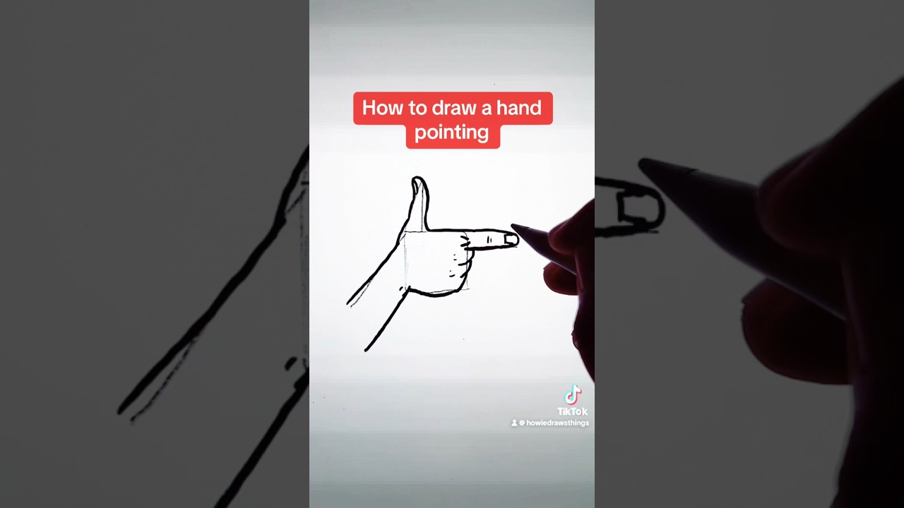 How to draw a hand pointing #subscribe #drawing #trending #art #viral #youtube #3d #howtodraw