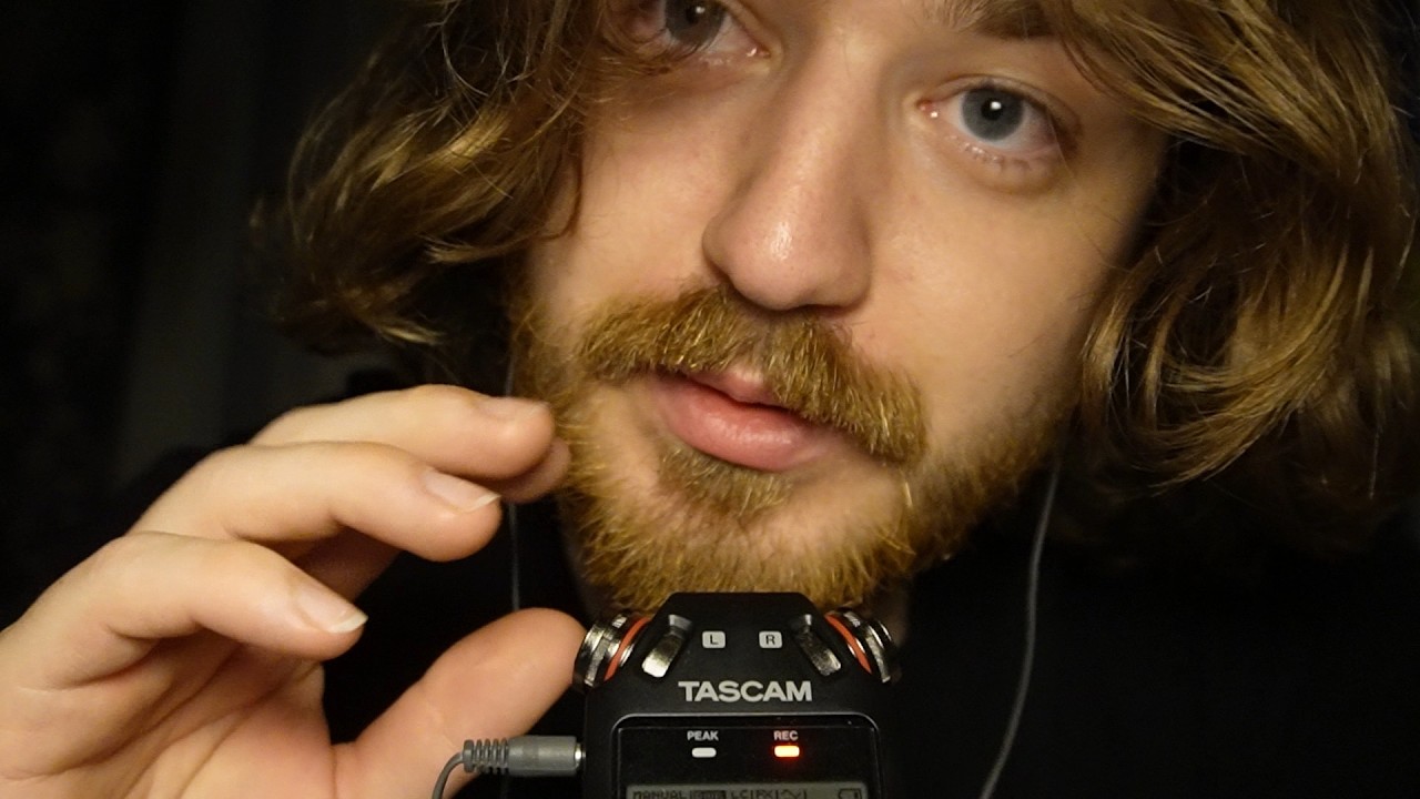ASMR Beard Scratching and Hair play sounds w/ guided visualisation for sleep at the end