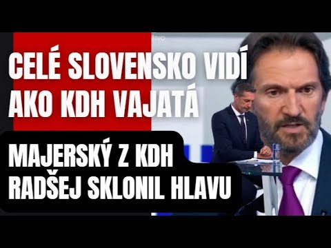 Radšej sklonil hlavu! Celé Slovensko vidí ako KDH vajatá na tejto téme. Ach tá potupa ..