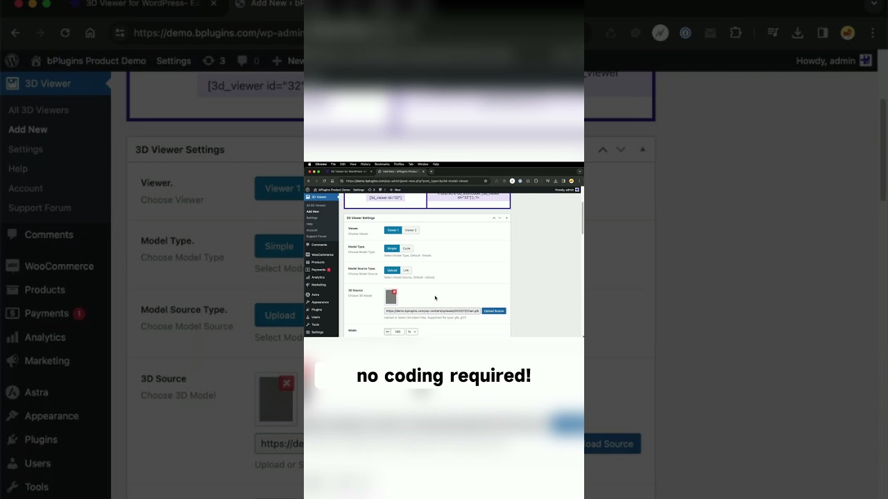 Easily Embed 3D Models on WordPress & WooCommerce #wordpressplugin #wordpresstutorial #wordpress