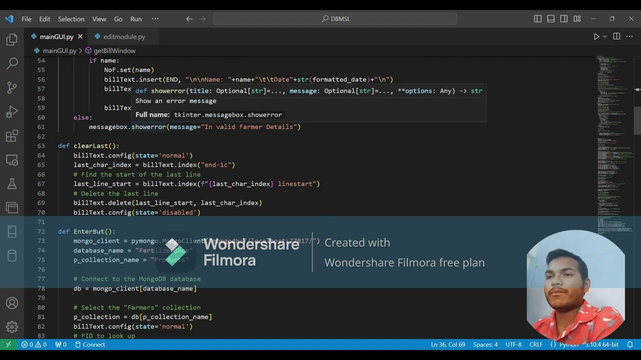 Database Management System Lab Mini Project | Python | Pymongo | MongoDB | Tkinter