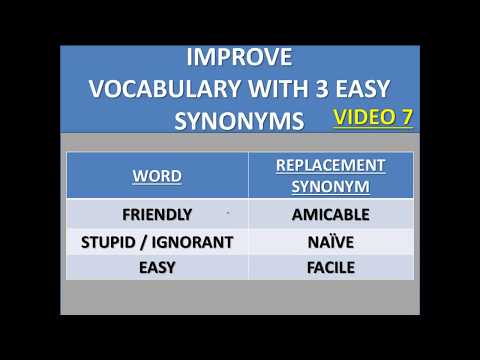 Five Important Easy Synonyms for Improving Vocabulary Video Seven