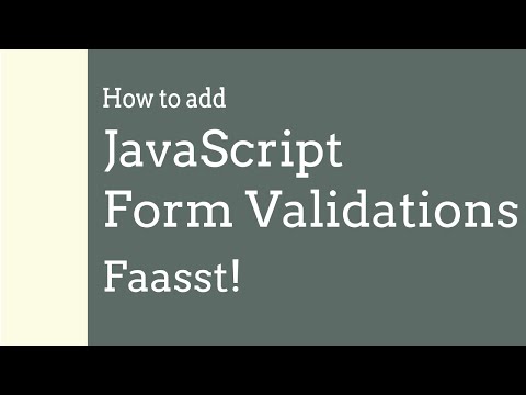 Javascript Form Validation Tutorial | I want this too
