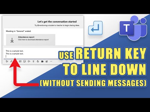 Teams Chat - Enter New Line with Return Key (Without Sending Message)