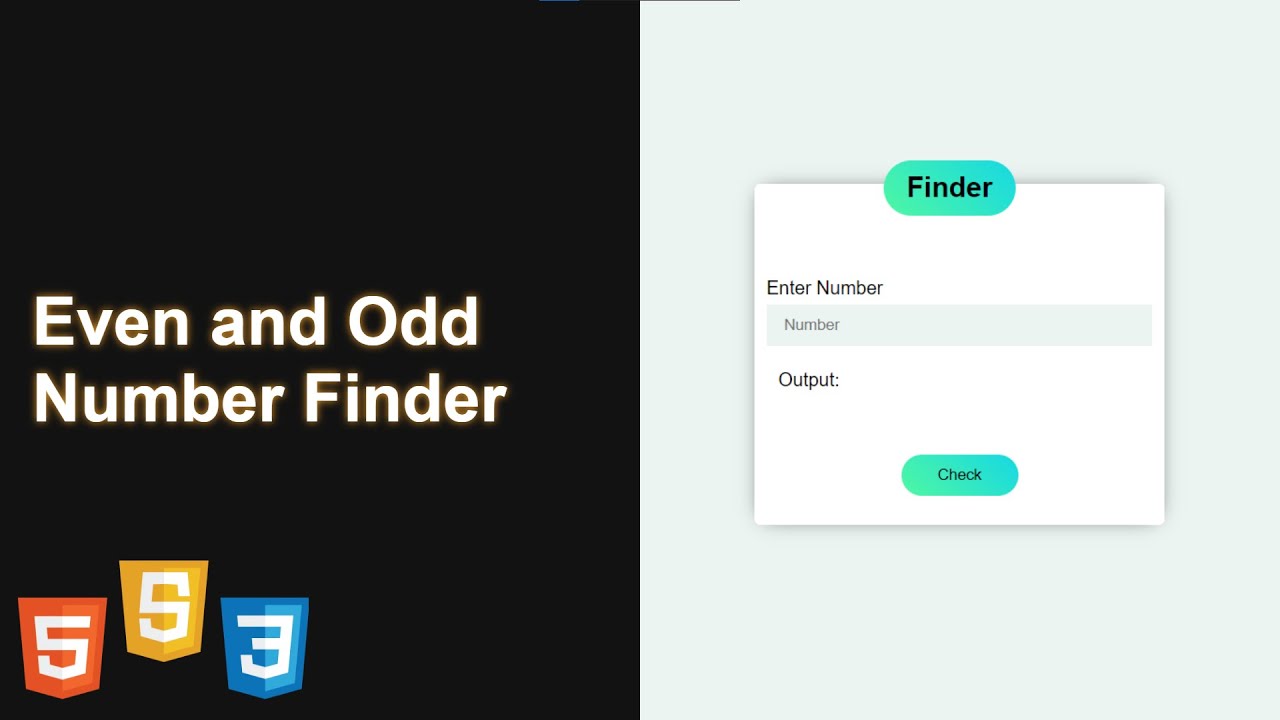 Even Odd Number Finder using JavaScript | #javascript #javascripttutorials #javascriptprojects