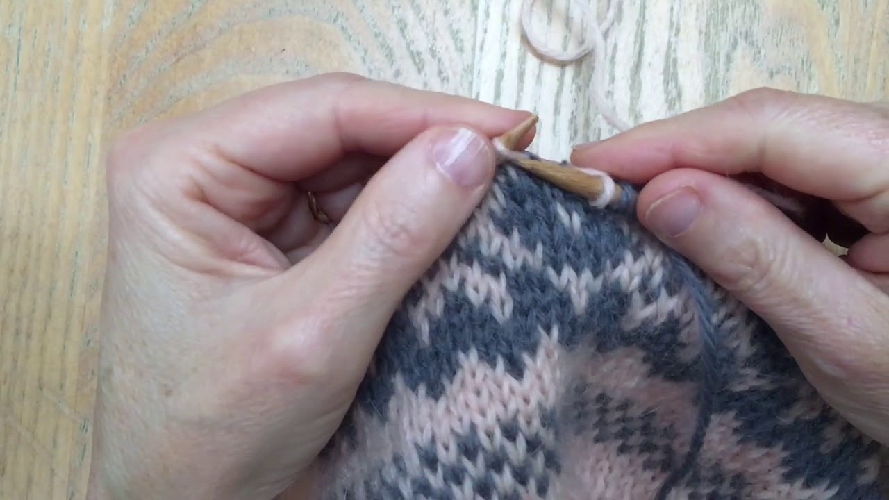 Holding the Yarns for Fair Isle Knitting and stranded colour-work knitting.