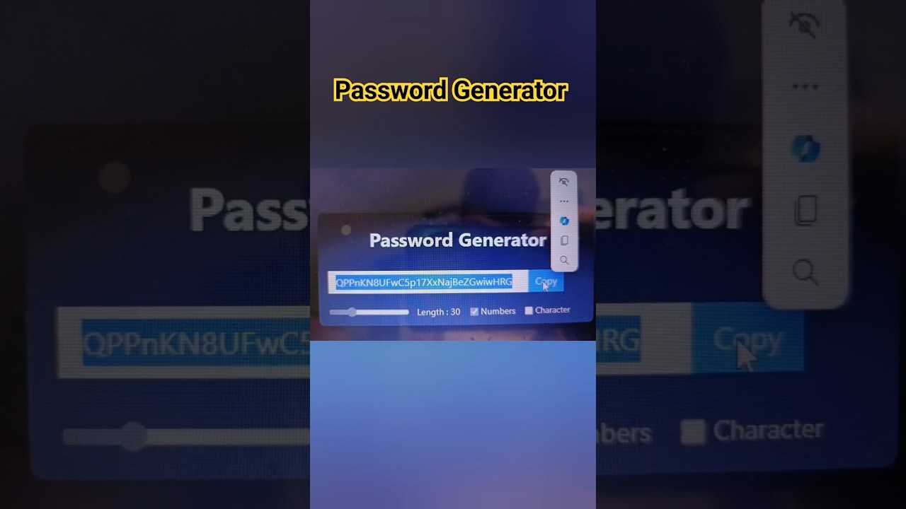 Password Generator | React.js | Tailwind | using hooks property.    #shorts #short #viral #trending