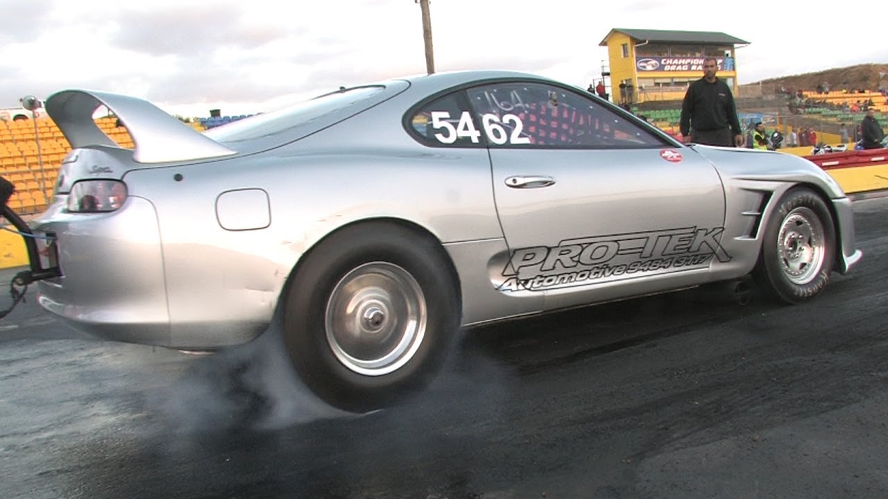 Drag Toyota Supra Struggling for Grip - autoevolution