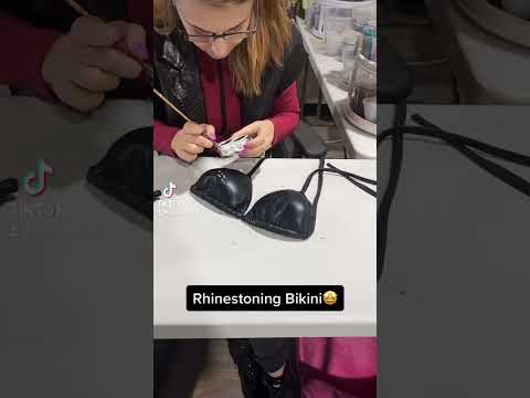 Rhinestoning Bikini #bodybuilding #competitionbikini #npcbikini #npc