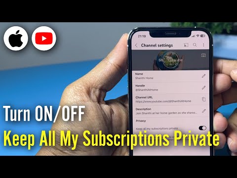 How to Turn ON/OFF 'Keep All My Subscriptions Private' on a YouTube Channel Using a Mobile Phone