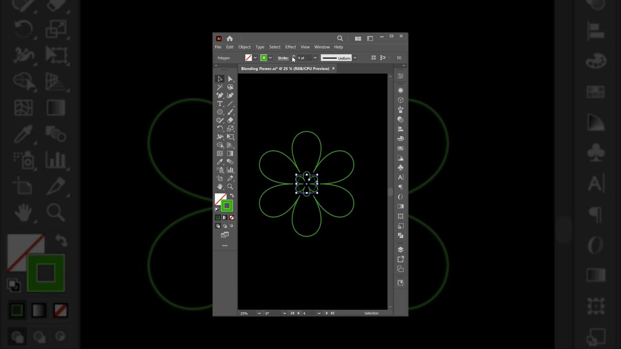 Flowers design using blending options in Adobe Illustrator #flower #floral #blend #illustrator