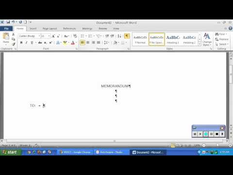 Construct a memo using proper format in Word.