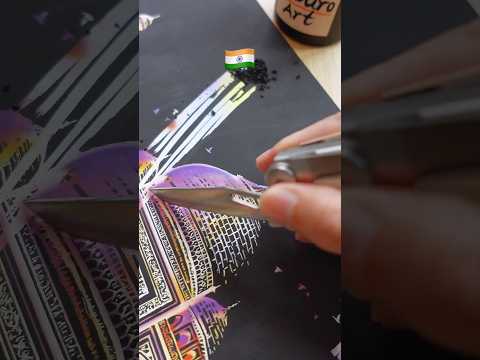 🇮🇳Taj Mahal Scratch Reveal: What’s Hidden?🌈#india #painting #art