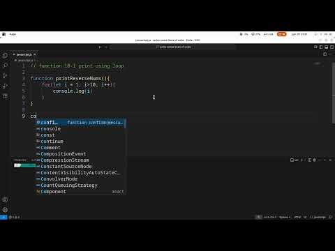 Print 10 to 1 using for Loops in JAVASCRIPT | NITESH - JS WALA