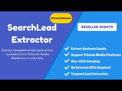 SearchLead Extractor 🔥 Collect Emails & Phones from Social Media | Lead Generation Chrome Extension