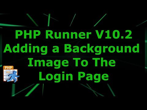 PHP Runner V10.2 Add Image to the login page