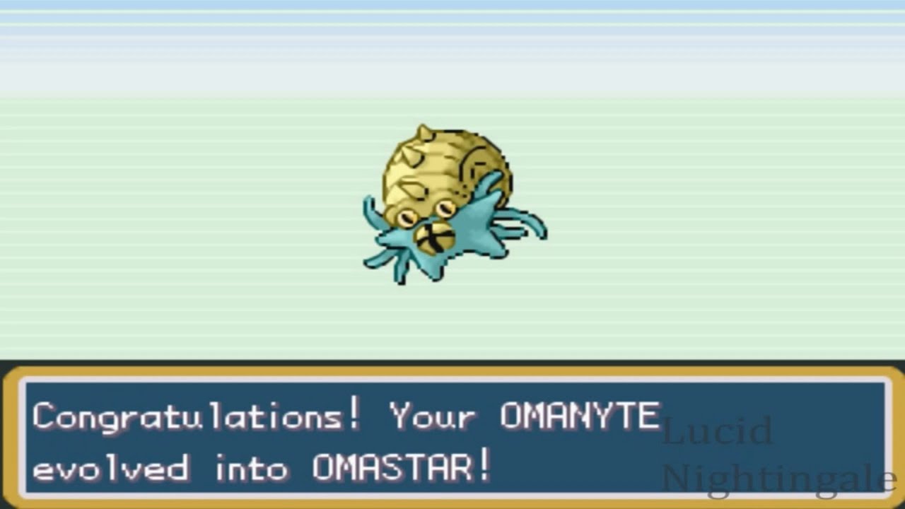 Pokemon Fire Red Omanyte Evolves to Omastar
