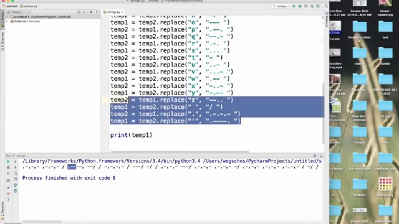 Learning Python: simple Morse converter using String Replace Method
