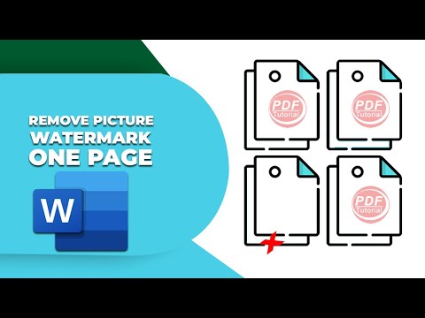 How to remove picture watermark in word to only one page