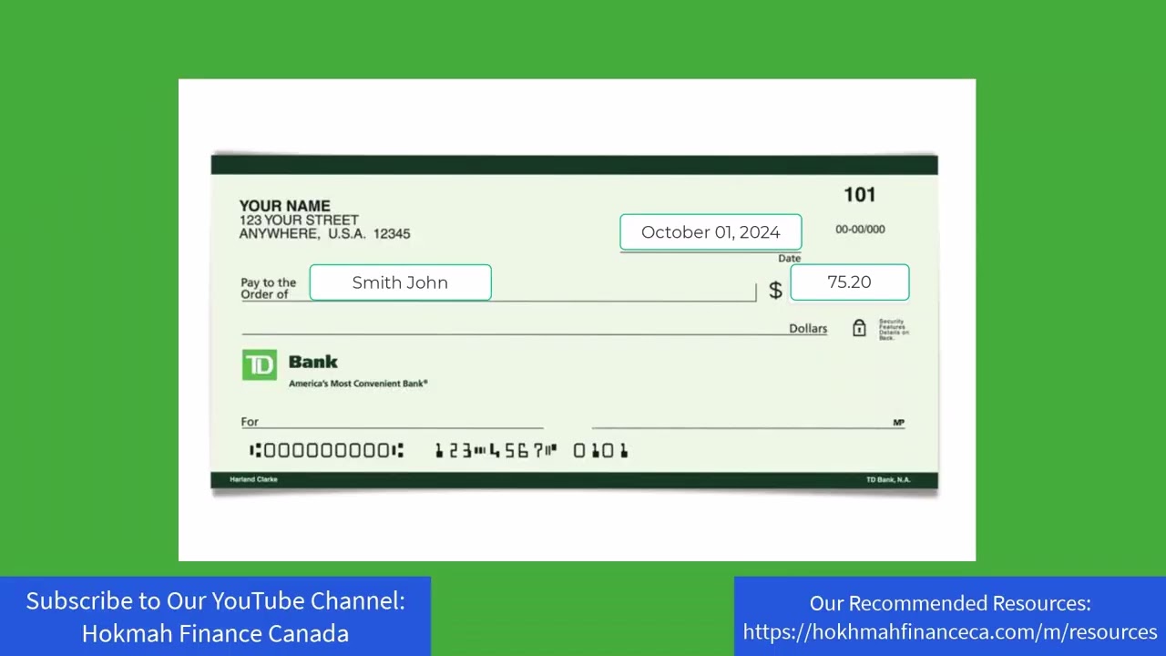 How to Write a TD Canada Cheque