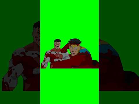 Omni-Man beating Invincible in the train station meme - Green Screen