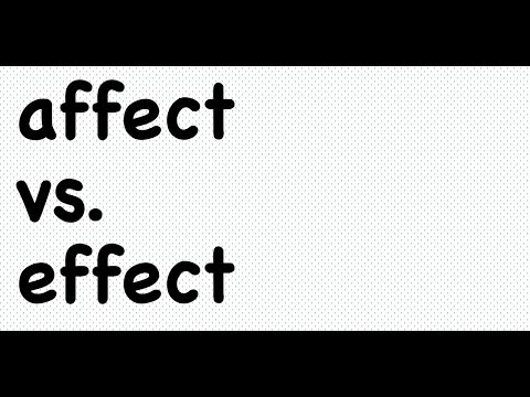 Affect vs Effect