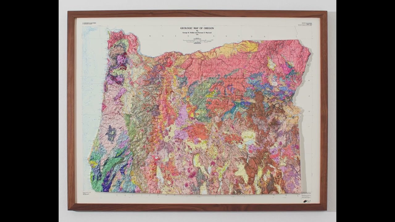 Oregon 1991 3D Raised Relief Map
