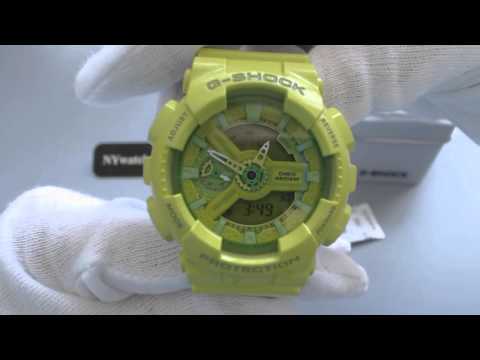Women's Neon Green Casio G Shock S Series Watch GMAS110CC 3