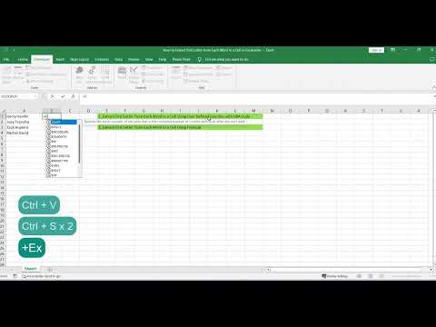 How to Extract First Letter from Each Word in a Cell in Excel