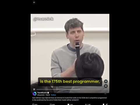 Sam Altman says an internal model ranks 50th (around 3000) in codeforces rating.