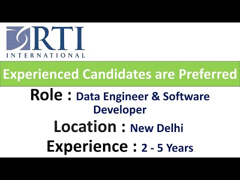 RTI International Hiring Data Engineer & Software Developer -Experienced Candidates are Preferred